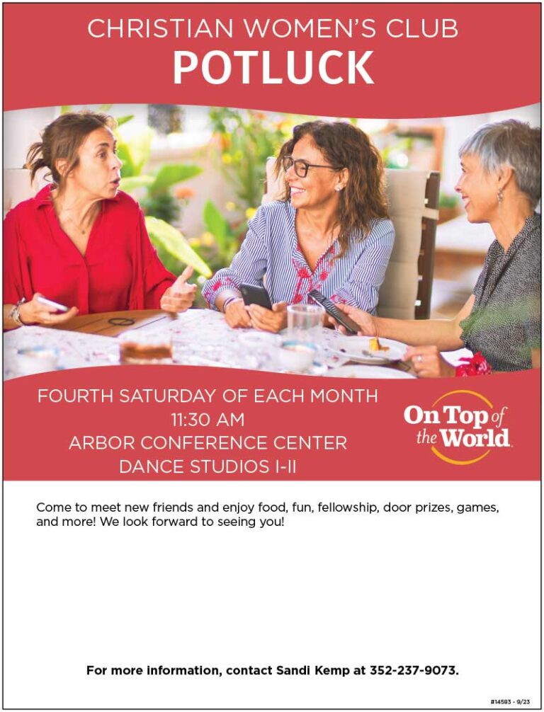 Christian Women’s Club Potluck – On Top of the World Info